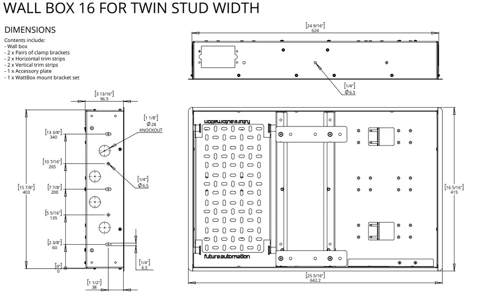 Future Automation 2 Stud Wall Box WB-2S : AV Installs Ltd, Professional ...