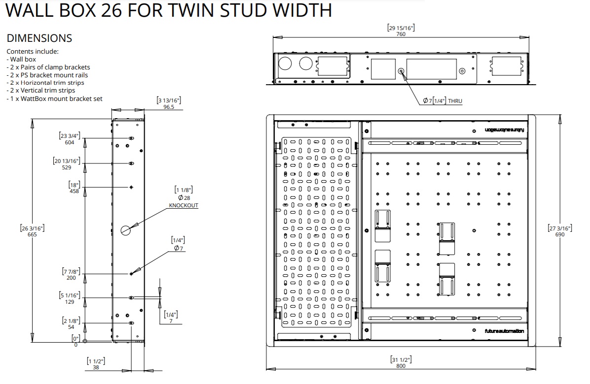 Future Automation 2 Stud Wall Box WB-2S : AV Installs Ltd, Professional ...